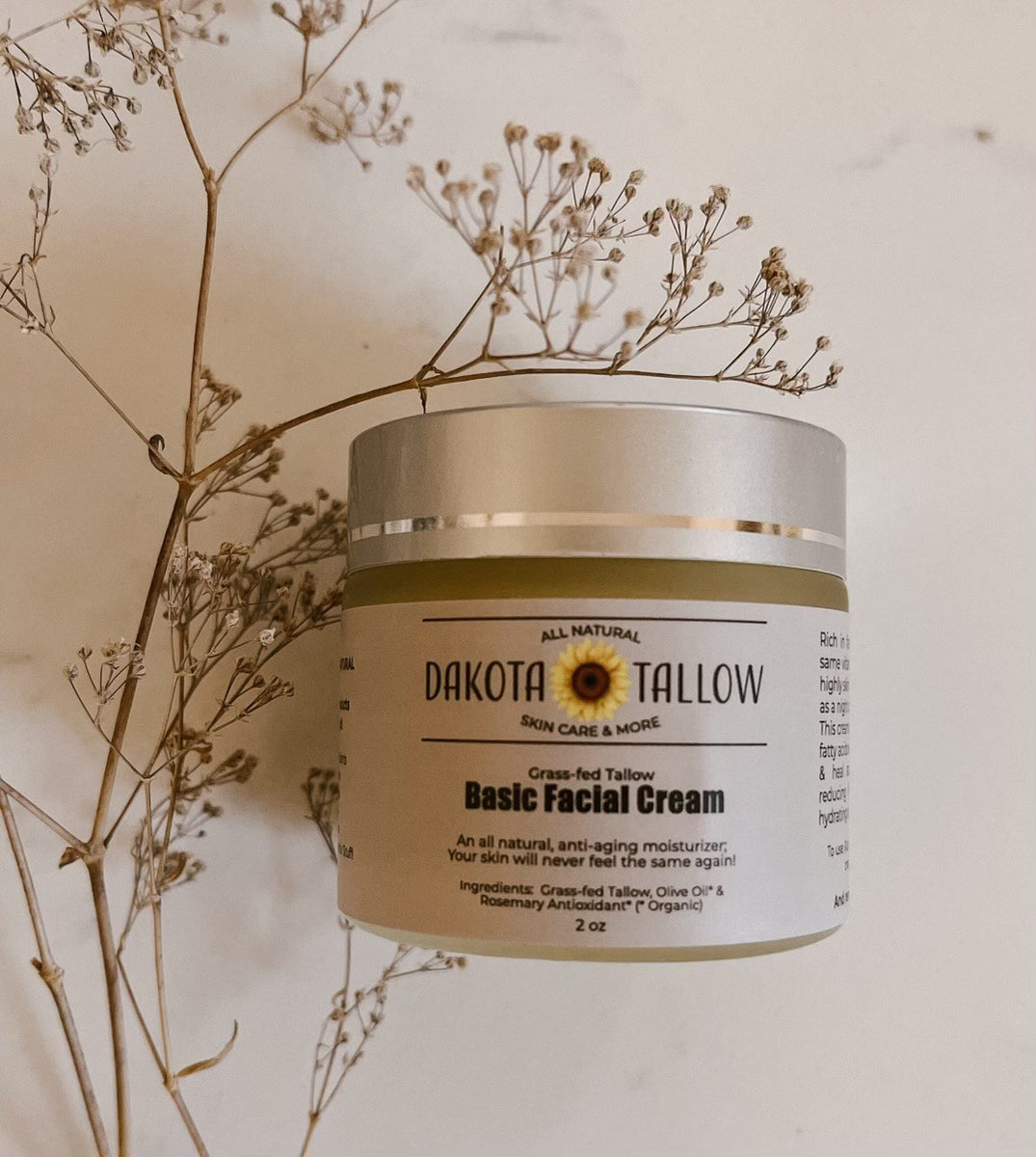 Basic Facial Cream | Unscented – Dakota Tallow